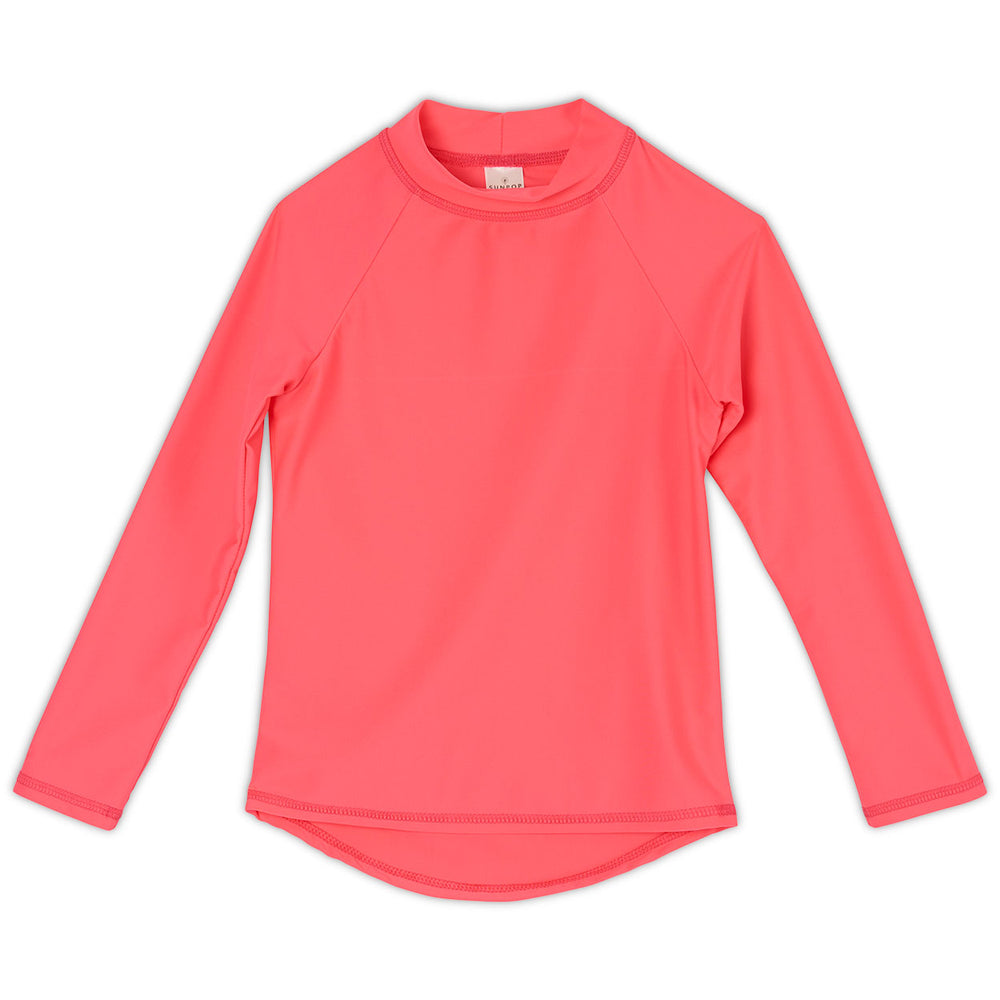 Coral Girls Long Sleeve Rash Guard Top UPF 50+ – Sun Pop Life