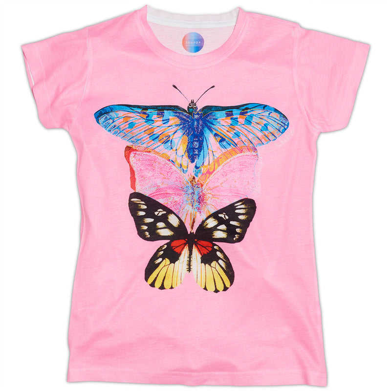Girls Pink Butterfly Graphic T-shirt – Sun Pop Life